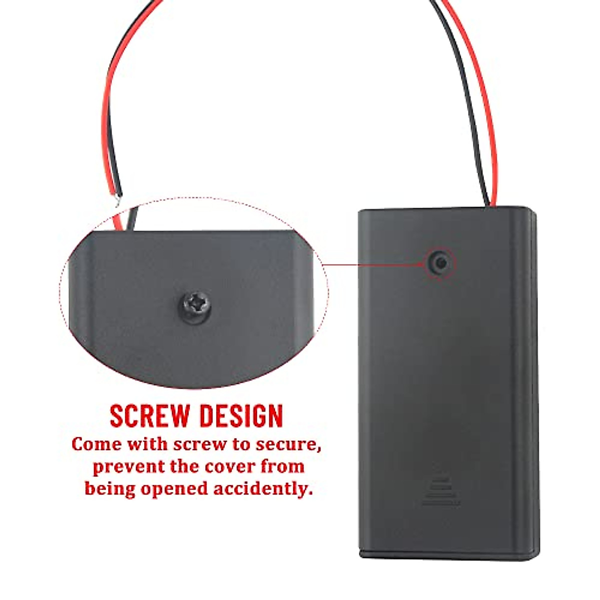 WMYCONGCONG 10 PCS 2X 1.5V AA Battery Holder Case Storage Box w/Wire Leads and ON/Off Switch