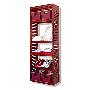 Stand Alone Tower with Adjustable Shelves Finish: Red Mahogany