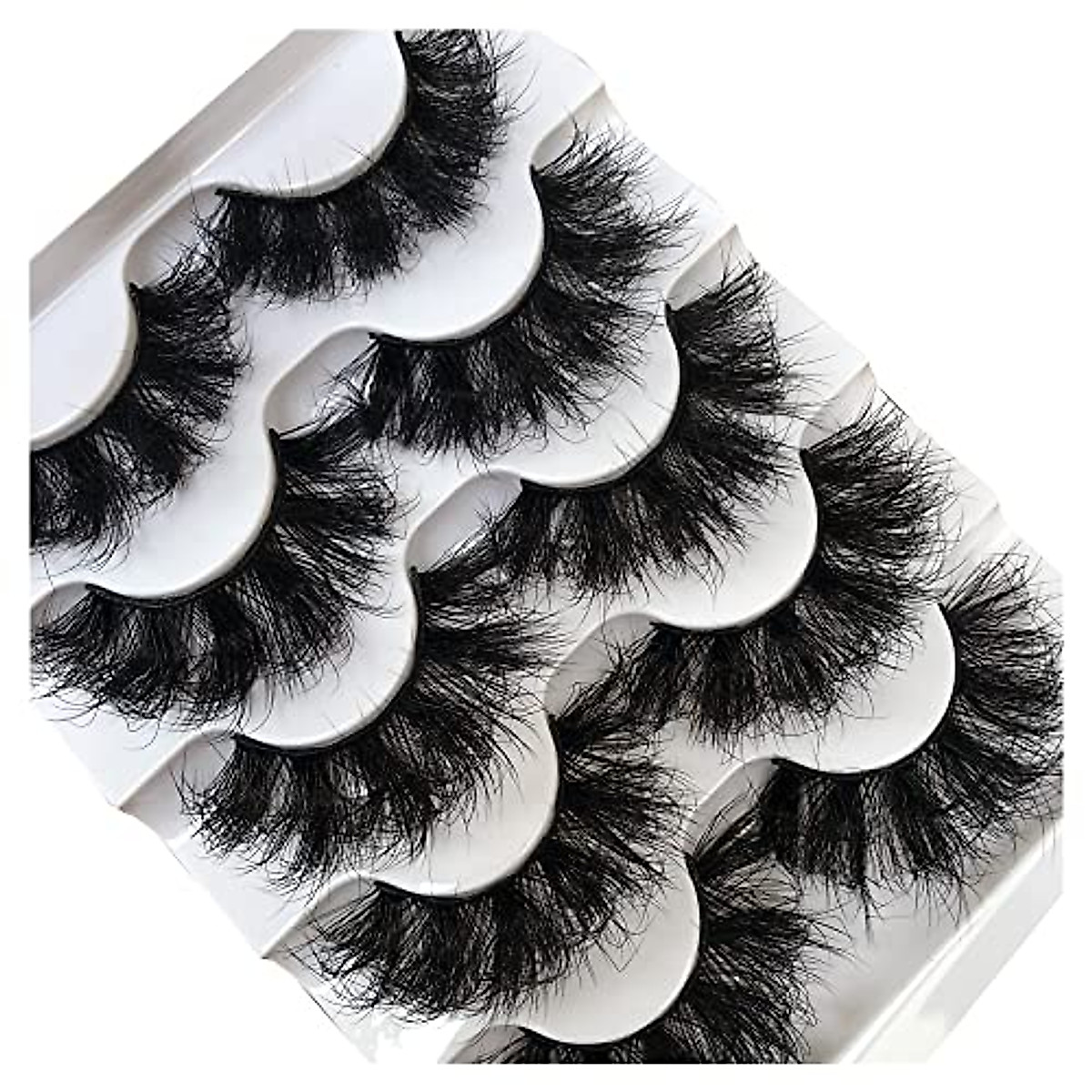 Gmagictobo False Eyelashes Fluffy 3D Faux Mink Lashes 22MM Dramatic False Lashes Pack Long Thick Volume Soft Strip Fake Eye Lashes 5 Pairs Multipack