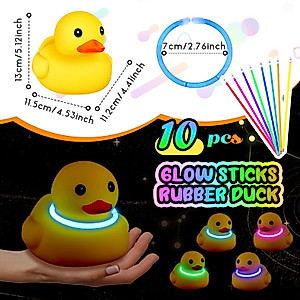 Deekin 10 Pcs 5 Inches Large Yellow Rubber Ducks Bulk Large Duck Bath Toy Squeak Rubber Duckie Bathtub Floating Bath Duck for Birthday Party Decoration Gift Swimming Pool (Bright)