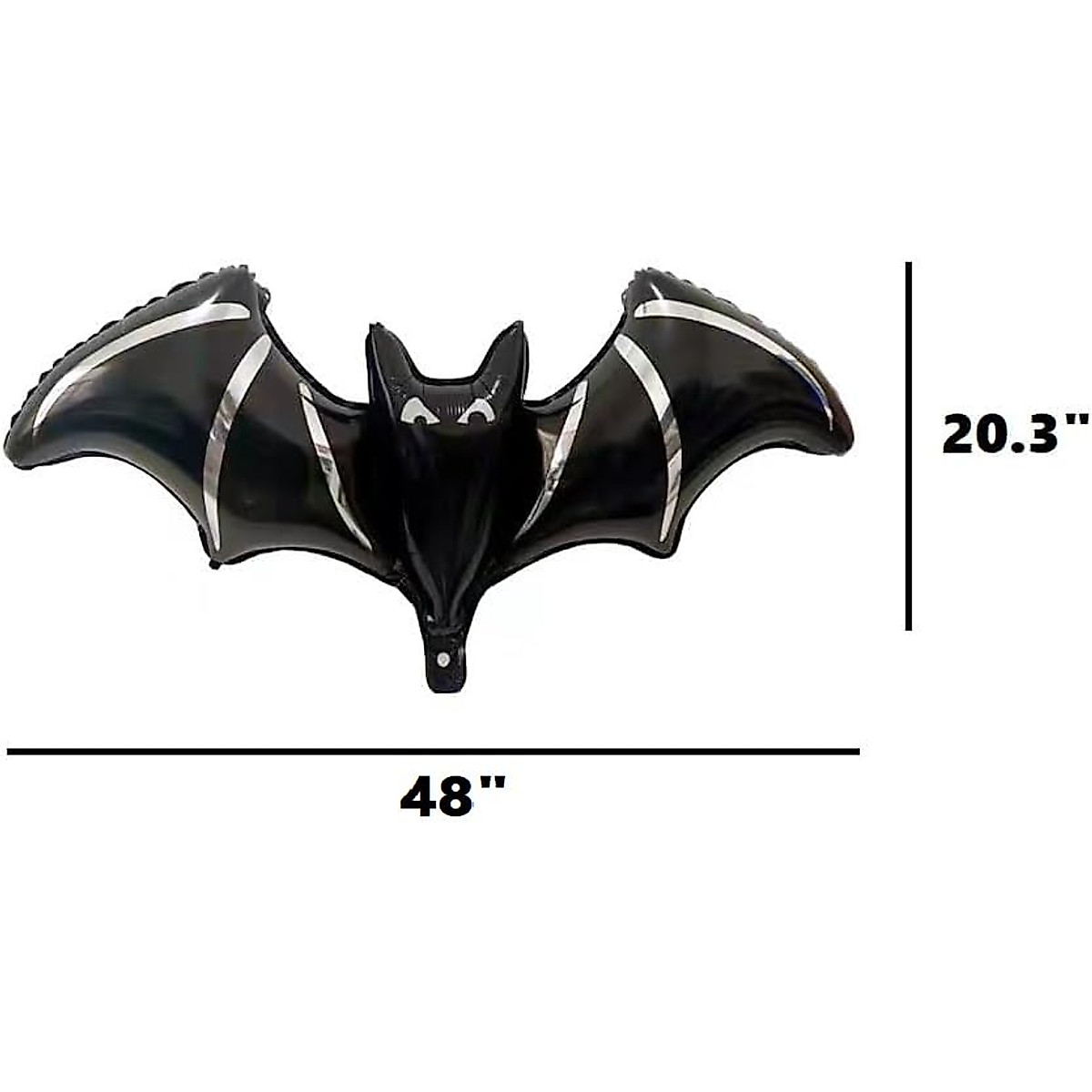 6Pcs Halloween Black Bat Balloons - 48” Giant Bat Halloween Foil Balloon for Black Halloween Day of Death Spooky Birthday Baby Shower Party Decoration Supplier