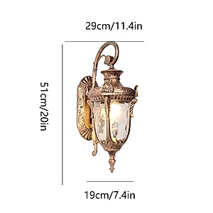 European Outdoor Wall Light,Waterproof Light Fixtures Wall Mount Porch Lights, Bronze Exterior Wall Lantern Waterproof Wall Mount for House, for Garage Yard Front Door Garden Home Lighting Fixtures