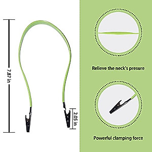 COTISEN Dental Bib Clips Metal Holder Autoclavable Silicone Chain Multiple Color Napkin Lanyard Mask Face Cover for Adults Elderly 5 PCS Set Durability Comfort Stretch Valuable Blue Purple Green