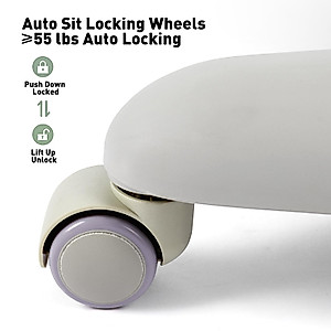 COSVALVE Adjustable Comfy Study Chair for Ages 5-15 Years Old, Reading Chair for Bedroom with Height and Depth Adjustable, Foldable Armrest, Auto Sit-Locking Wheels, for Girls Boys (Grey)