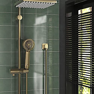 Lavatrum Wall Mounted Supply Elbow, Wall Elbow for Hand Shower, Solid Brass Square Wall Supply Elbow, Check Valve Included (Square, Brushed Gold)