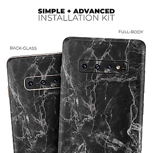 DesignSkinz Smooth Black Marble Protective Vinyl Decal Wrap Skin Cover Compatible with The Samsung Galaxy S20 (Screen Trim & Back Glass Skin)