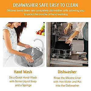 Air Fryer Silicone Liners 9 Inch Reusable Air Fryer Reusable Basket For 6 to 9QT, 2 PCS Square Air Fryer Pot Insert for Oven Microwave Accessories