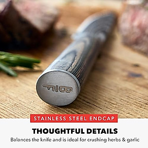 GreenPan x Bobby Flay 6 Piece Steak Knife Set with Wood Storage Box, Premium Stainless Steel Blades, Precision Cutting Tools, Ultra-Versatile Cutlery, Hand Finished Wood Handle, Damascus Steel Design