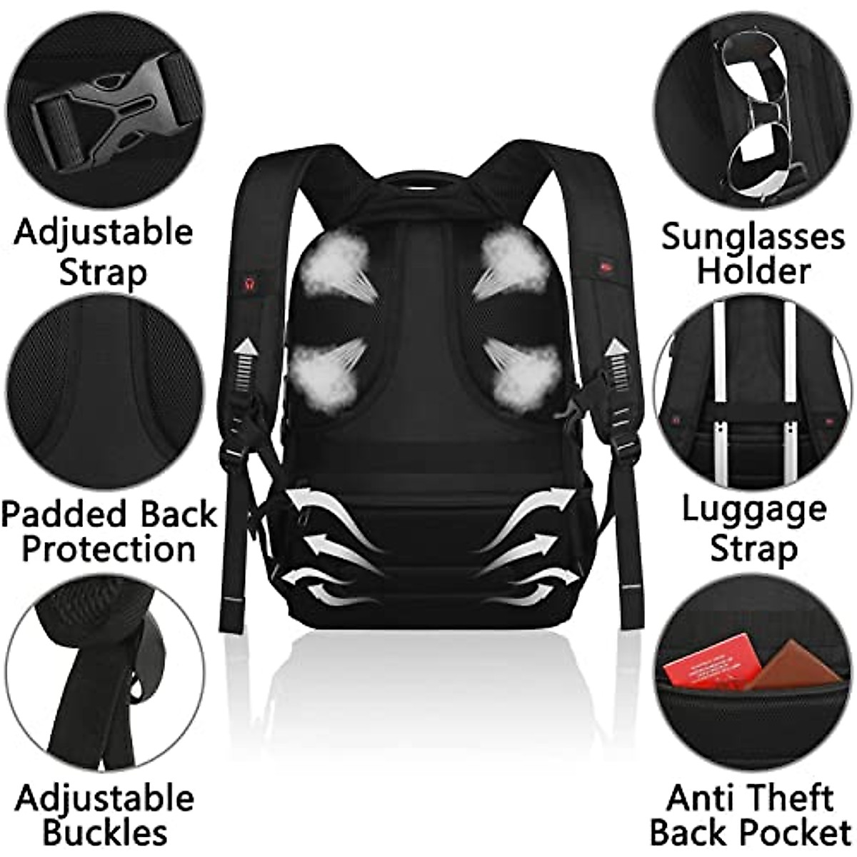 VECKUSON Lunch Bag Backpack, Insulated Cooler Lunch Box Backpack, Extra Large Travel Laptop Backpack, 18.4 Laptop Backpack for unisex, 55L Extra Large Gaming Laptops Backpack with USB Charger Port