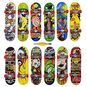 MOONZON 12PCS Finger Toy Skateboards,Finger Scooter,Creative Fingertip Alloy Finger Sports Toys, Intellectual Toys, Novelty Toys Gifts