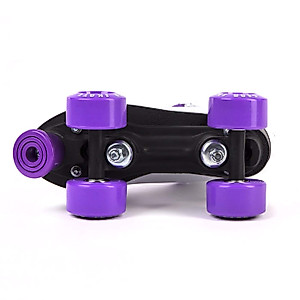 Skate Gear Extra Support Quad Roller Skates for Kids and Adults (Purple, Women's 7 / Youth 6 / Men's 6)