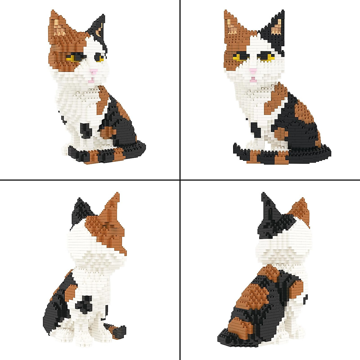 Larcele Cat Micro Building Blocks Animal Set, DIY Mini 3D Building Toy Bricks,1191pcs KLJM-05 (Cat, Model1979)