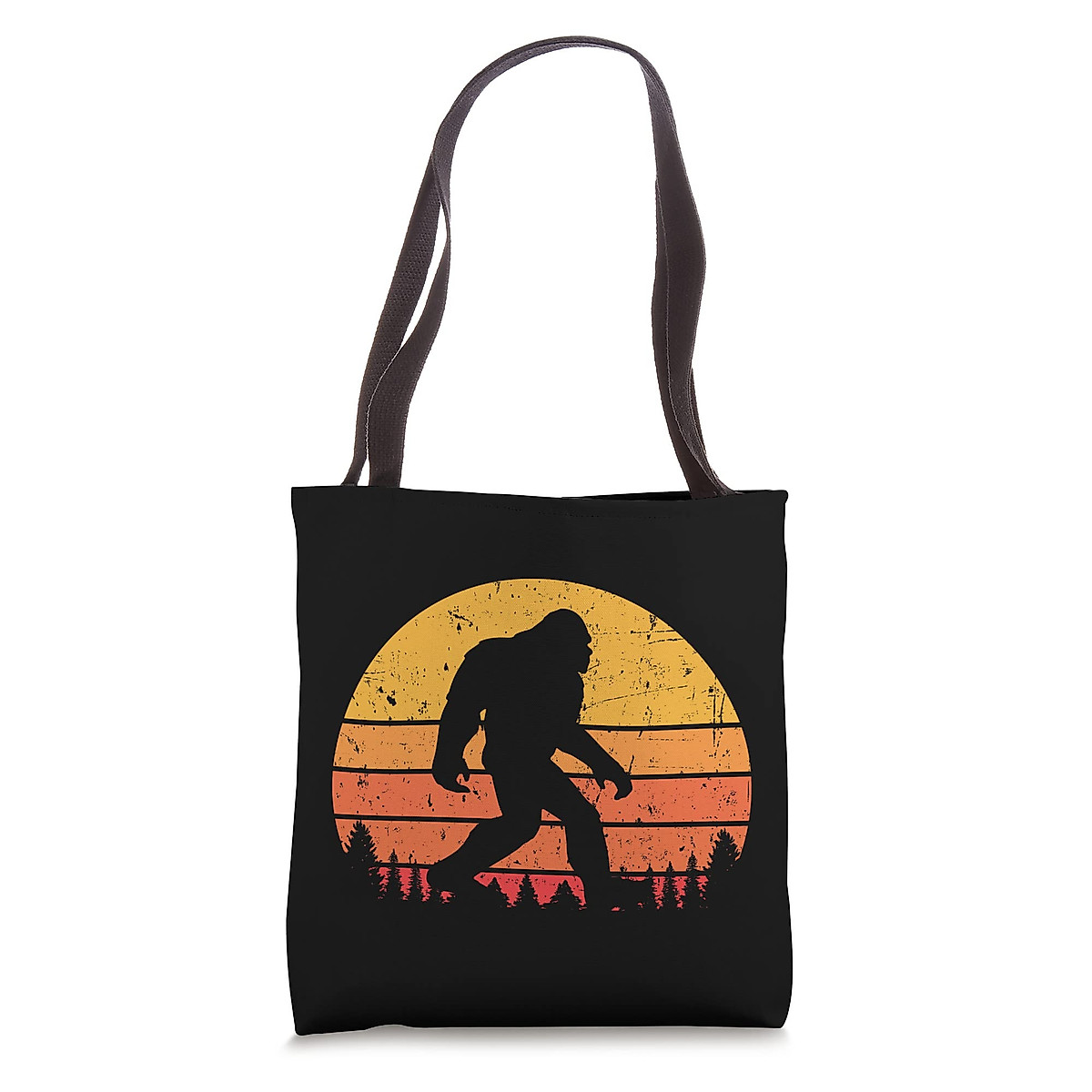 Bigfoot Sasquatch Yeti Retro Vintage Sunset Distressed Tote Bag