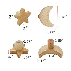 Tsnamay 5Pcs Stars Wooden Wall Hat Peg,Wood Coat Hooks for Hanging Hats,Caps,Bags (5 x Stars)