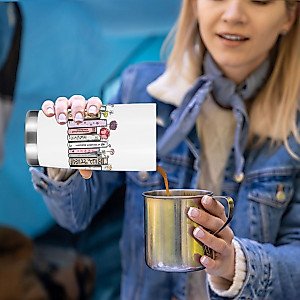 Book Lovers Gifts Stainless Steel Tumbler, Book Club Gifts Bookish Gifts Coffee Mug with Lid, 20 oz Thermal Cup Insulated Water Glasses, Book Accessories Librarian Gifts for Women Girls Teacher Sister