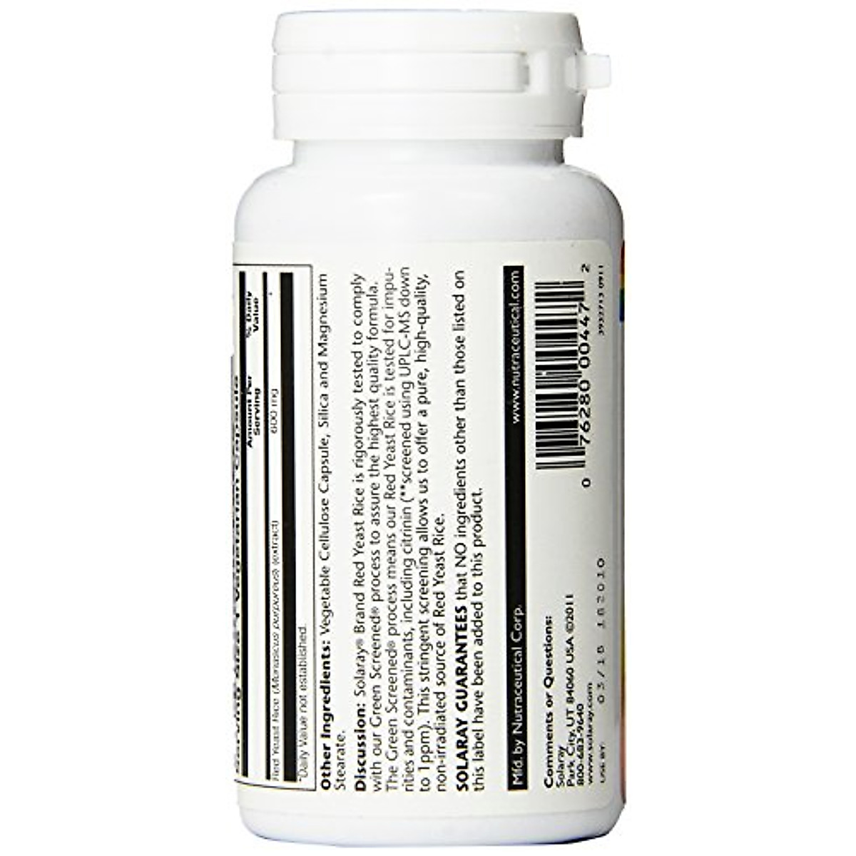 Solaray Red Yeast Rice Capsules, 600 mg, 90 Count