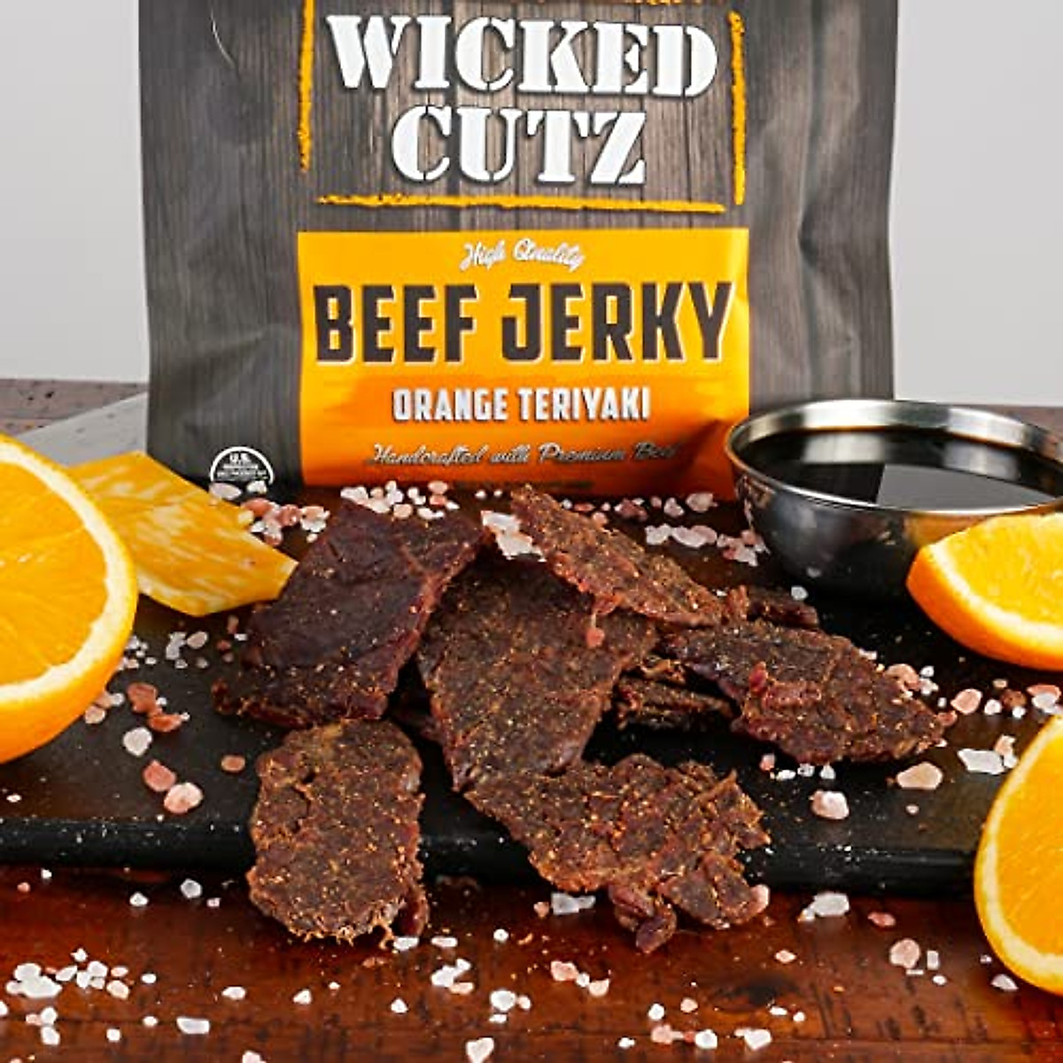 Orange Teriyaki Beef Jerky | Tender, Flavorful, Easy to Chew Premium Craft Jerky with 24g Protein Per Bag, High Protein Snacks, Low Calorie Snacks, Low Carb Snacks, Healthy Snack for Adults (2 Bags)