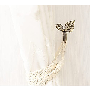 AKOAK Pack of 2, Metal Leaf Shape Wall Decoration Hook, Retro Curtain Door Wall Hat Hook, Can Hang Coat, Scarf, Bag, Key (Red Bronze)