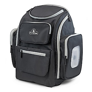 Primo Passi Baby Diaper Bag Backpack with Insulated Pockets, Wipes Case, Changing Pad, and Stroller Straps (Grey)