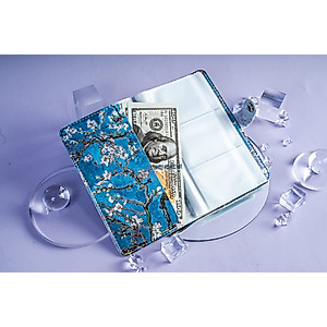 lizimandu Business Card Holder Book, Business Card Book Case PU Leather Organization Binder Name ID Card Holder for Men & Women, Up to 96 Cards Capacity(1-Peach Blossom)