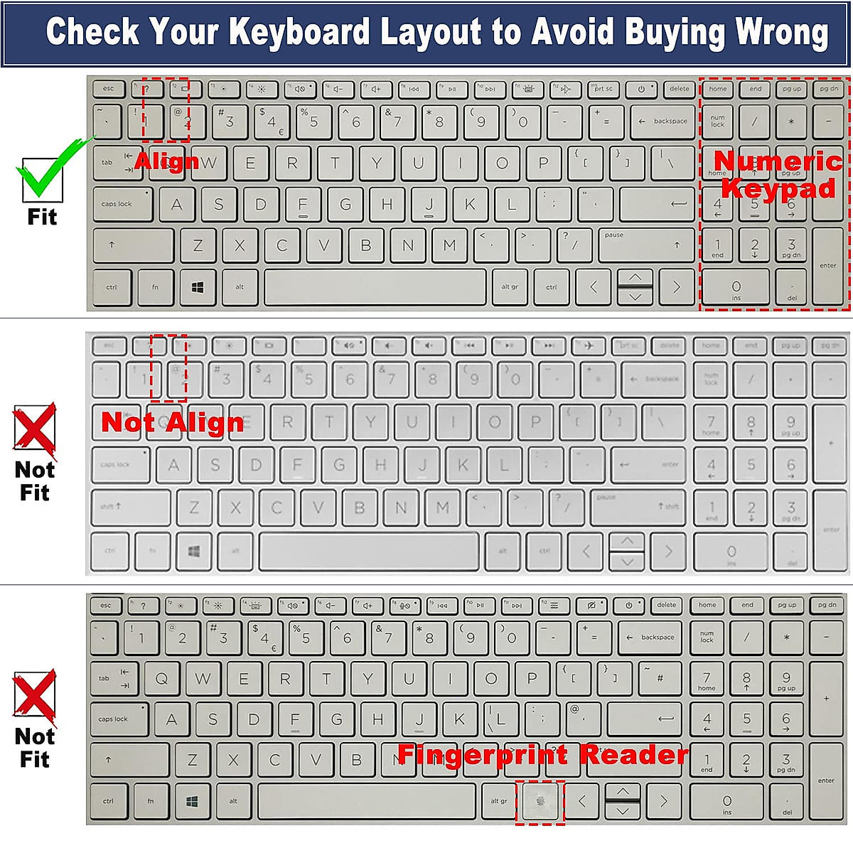 Keyboard Cover for HP 15-EH Laptop 15.6" Model 15-eh0010nr 15-eh0015cl 15-eh0095nr 15-eh0097nr eh0177ng |2021 HP Pavilion 15.6" Laptop Model 15-eg 15z-eh 15-eg0154ng US Layout Keyboard Cover -TPU