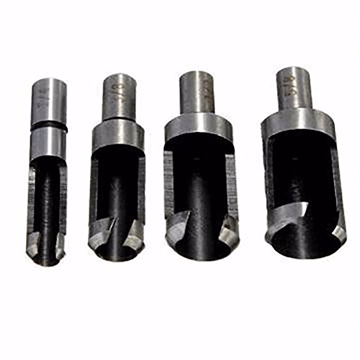 Actopus 4pcs Carbon Steel Wood Plug Cutter Set Drill Bit Cutting Tool