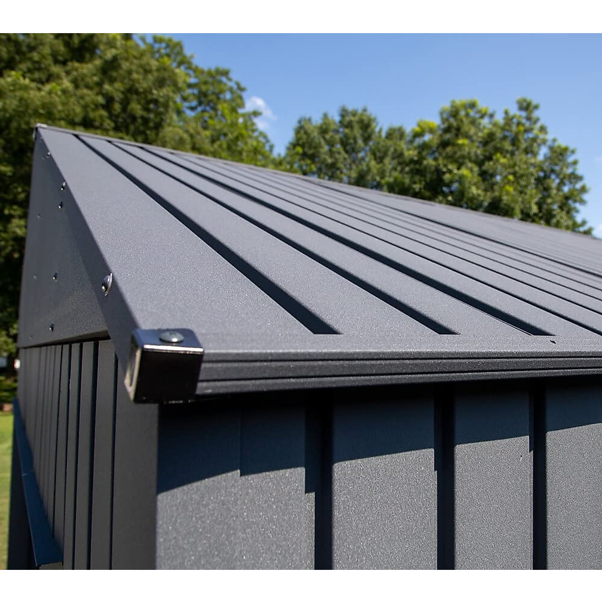 Sojag 12' x 30' Everest Galvalume Steel with Extra Tall Walls Garage Storage Building, Charcoal