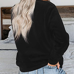 EGELEXY Mama Sweatshirts Women Embroidery Mom Life Blouse Mama Crewneck Pullover Long Sleeve Tops Black