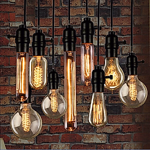 CTKcom A19 Vintage Edison Bulbs,E26 120V 40W Amber Warm Dimmable Vintage Style Incandescent Light Bulbs,Home Light Fixtures Squirrel-Cage Filament,6 Pack