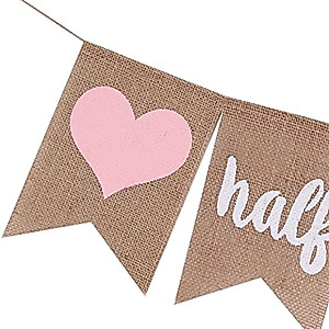 Half Way To One Banner - Half Birthday Banner, Its my 1/2 Birthday, Half Birthday Decorations, Burlap Birthday Banner, 6 Month Photo Prop,Best Birthday Party Supplies