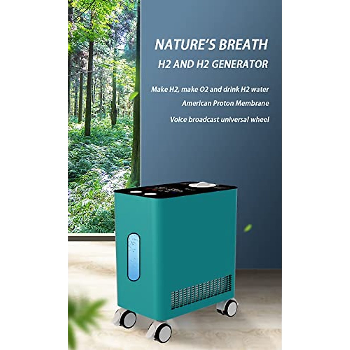 FXNFXLA Hydrogen Generator 900ml/min, 99.99 Percent High Purit Portable H2 Inhalation Machine, 5 Intelligent Detection Systems, Continuous H2 Supply, for Home Office