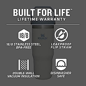 Stanley IceFlow Stainless Steel Tumbler with Straw - Vacuum Insulated Water Bottle for Home, Office or Car - Reusable Cup with Straw Leakproof Flip - Cold for 12 Hours or Iced for 2 Days (Fog)