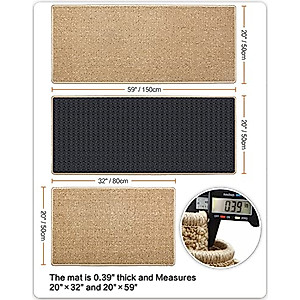 BxzanDya Kitchen Rug and Mats[2pcs] 20x59 Inch/20x32 Inch, Kitchen Rugs and Mats Non Skid Washable, for Kitchen Sink Side Mats, Aisle Rugs, Hallway Rugs(Oats, 20 "x32 + 20 "x59)