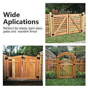 Heavy Duty Gate Hinges 4 Pack, 3.5 Inch Black Shed Barn Door Hinges, Metal Gate Hinges for Wooden Gates Wood Fence Outdoor with Screws, HOME MASTER HARDWARE