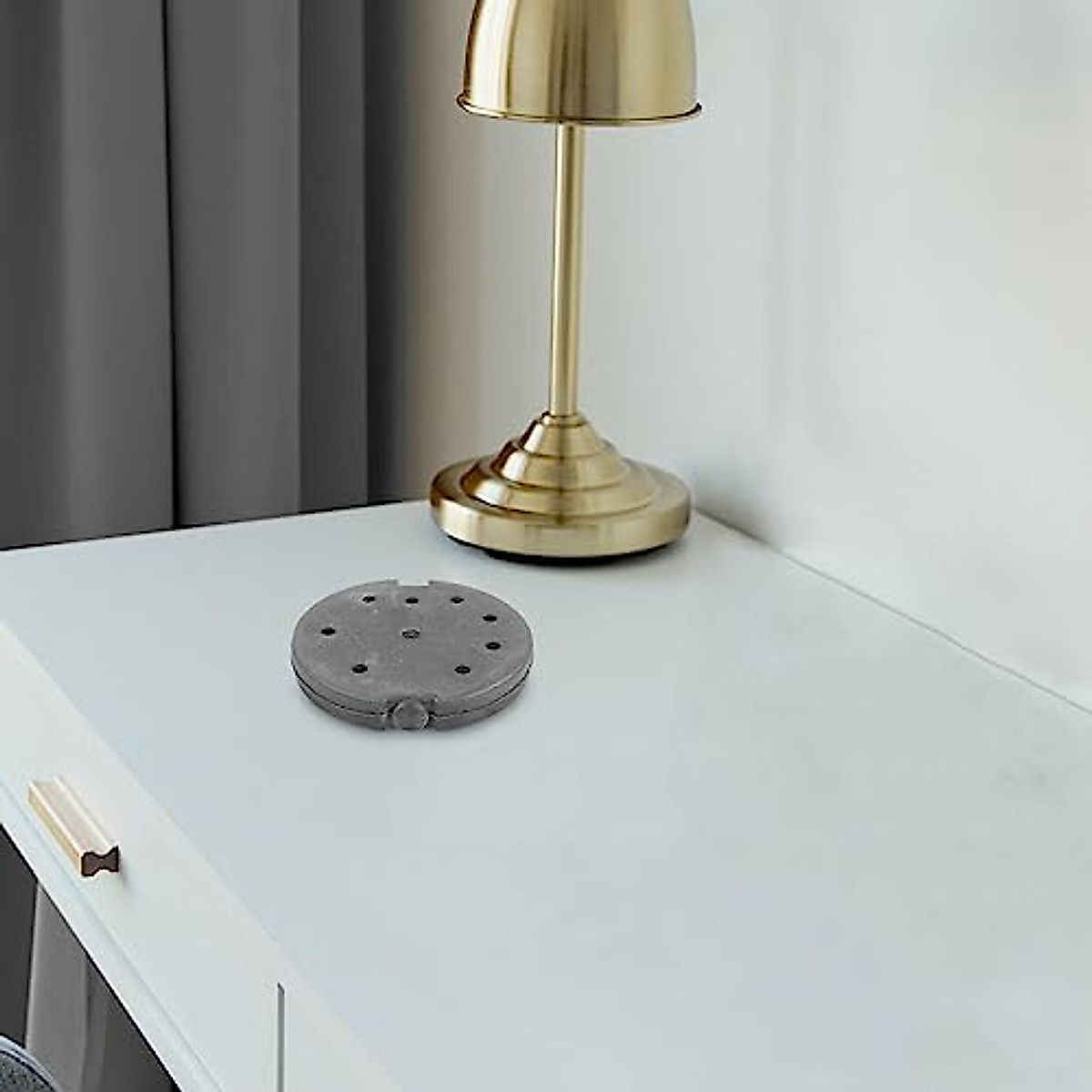 Homoyoyo Black nightstand Counterweight lamp Holder Chassis Desktop Lamp Base Plate Parts Rack Round Floor Lamp Base tie Table Lamps Iron Table River Sand Floor lamp Chassis