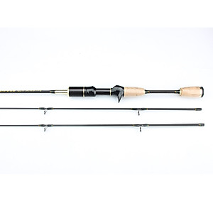 Rosewood Utra Light Baitcasting Fishing Rods 1.8m Double Tips Carbon Fiber Fishing Poles (Gold, 1.8M)