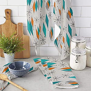 Zadaling Kitchen Towels,Mid-Century Modern Diamond Pattern 18x28 Inches Soft Dish Cloth,Cotton Tea Towels/Bar Towels/Hand Towels for Bathroom(3 Pack)