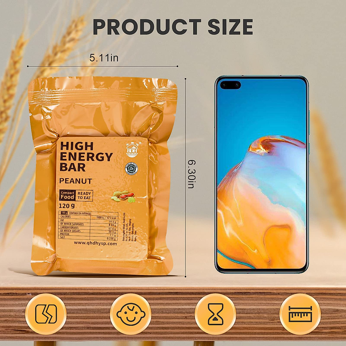 Emergency Food Ration Bars, Peanut Flavor Survival Tabs Supply for Outdoor Camping Emergency Snowstorm Earthquake Disaster Preparedness Kit With Long Self Life 12 Count