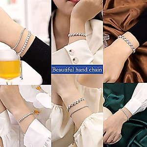 14K Silver Plated Tennis Bracelet Cubic Zirconia Classic Bracelet Silver Bracelets for Women Girls (GSZH-001)