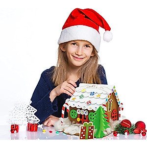 4E's Novelty Make 6 Foam Gingerbread House Kit Crafts (6 Pack) Bulk Christmas Crafts for Kids - DIY Holiday Activity Arts and Crafts