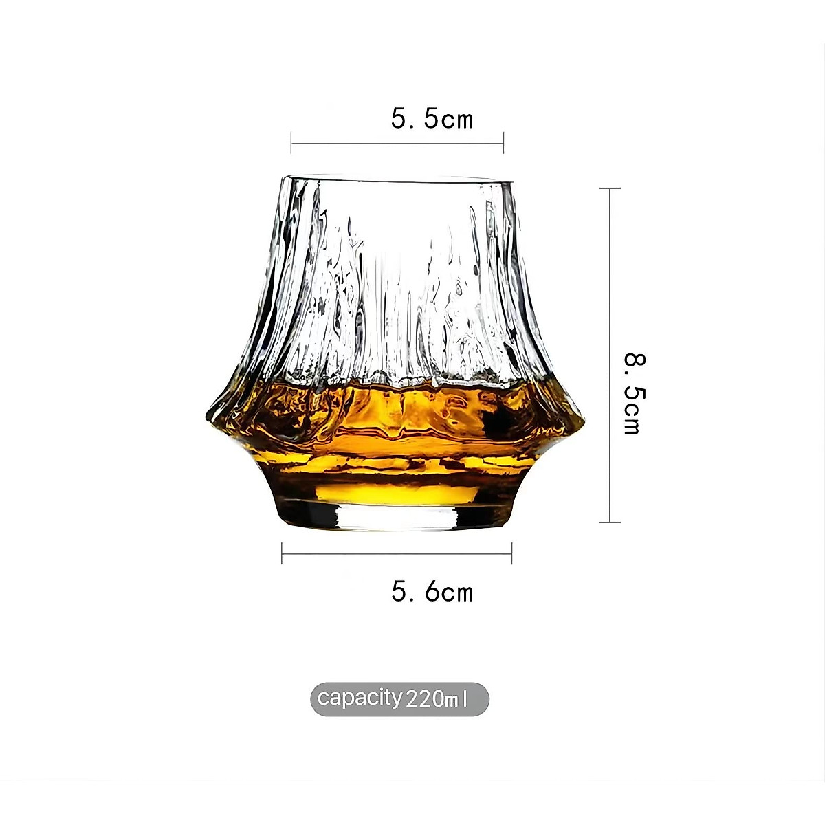 QING LONG Mt. Fuji Rock Glasses (Plain) Mt. Fuji Tumbler Glass Pair Set of 2 Fuji Whiskey Glass Beer Glass Paulownia Box