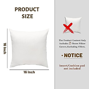 Christmas Gingerbread Man Throw Pillow Cover Candy Cane Santa Christmas Balls Holiday Brown Linen Decorations Pack of 2 Euro Patterned Bed Outdoor Patio Office Porch Cozy Pillow Covers 16x16inch