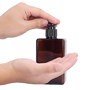 FIYO 3Pcs Empty Shampoo Bottles, 280 ml Pump Bottle Dispenser Refillable Portable Travel Containers Hand and Dish Soap Dispenser for Kitchen Bathroom(Brown)