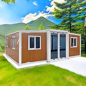 Weather Proof, Wind Resistant, Anti corrision Tiny Expandable Prefab House to Live in 1 Bathroom, 3 Bedooms & 1 Kitchen- for Small Family 20 FT 3 in 1 Tiny Backyard House