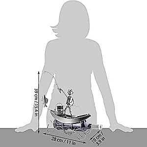 BRUBAKER Wine Bottle Holder Fisherman on a Boat - Metal - Statue, Sculptures and Figurines - Decor Wine Racks and Stands - Gifts & Decoration