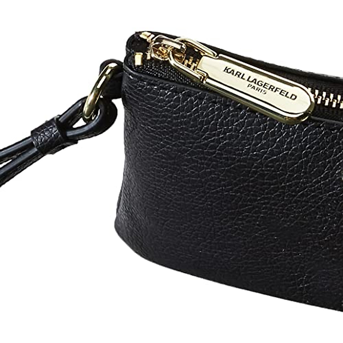Karl Lagerfeld Paris womens Wristlet, Black/Gold, One Size US