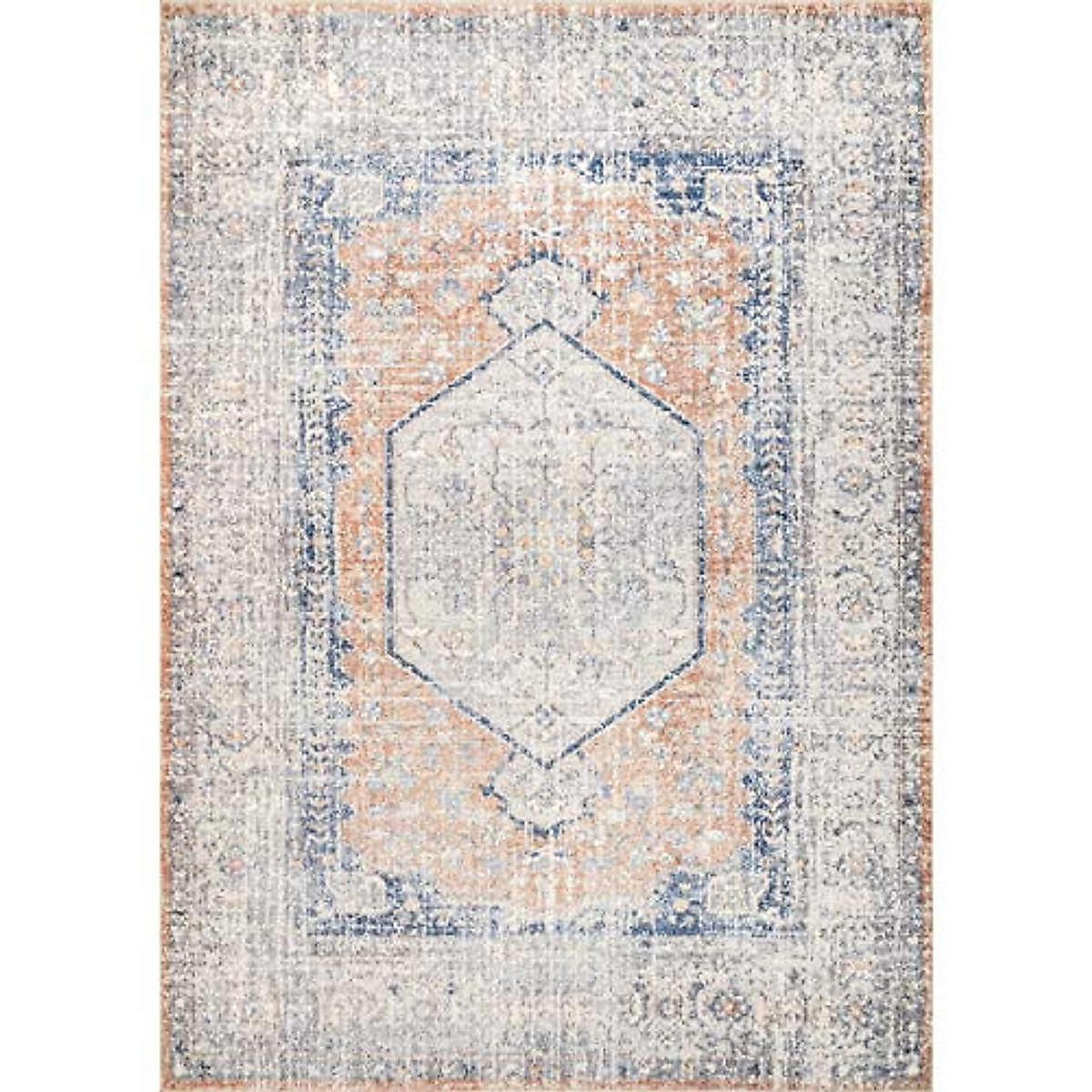 nuLOOM Jacquie Machine Washable Vintage Floral Area Rug