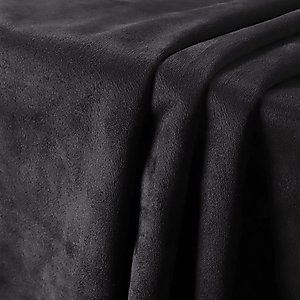 Suede Alcantara Fabric 64" W×36" L Double-Side Soft Ventilation Material Alcantara Fabric for Cushion Sofa Pillows Car Headliner Replacement Home Interior Wrap Décor 64" Wide - Black