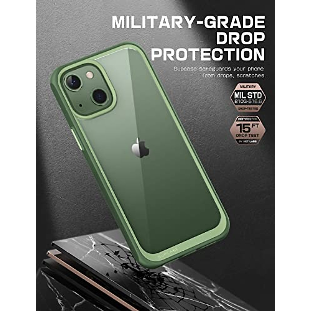 SUPCASE Unicorn Beetle Style Series Case for iPhone 13 (2021 Release) 6.1 Inch, Premium Hybrid Protective Clear Case (Jasper)