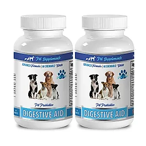 PET SUPPLEMENTS Digestive probiotics for Dogs - Dog Digestive AID - PROBIOTICS - Powerful Formula - bifidobacterium bifidum - 2 Bottle (120 Chews)